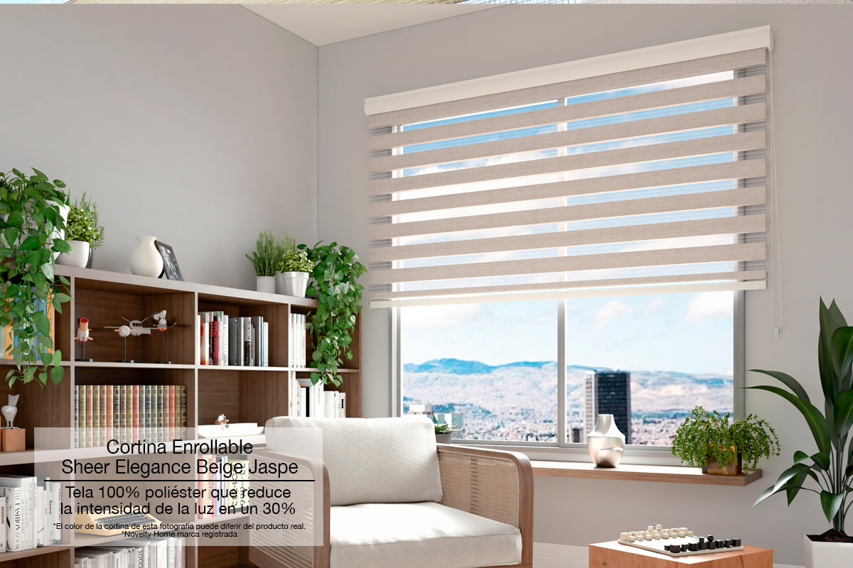 Cortina enrollable Sheer Elegance Beige Jaspe – Novelty Home - Cortinas enrollables